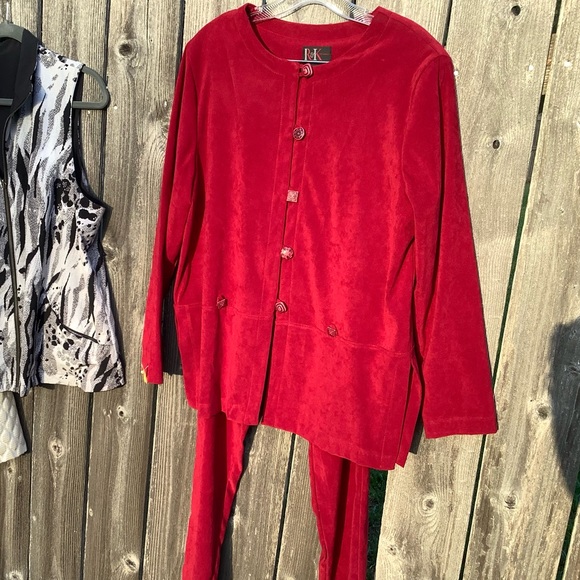 R&K | Pants & Jumpsuits | Rk Design Pant Suit Washable Suede | Poshmark